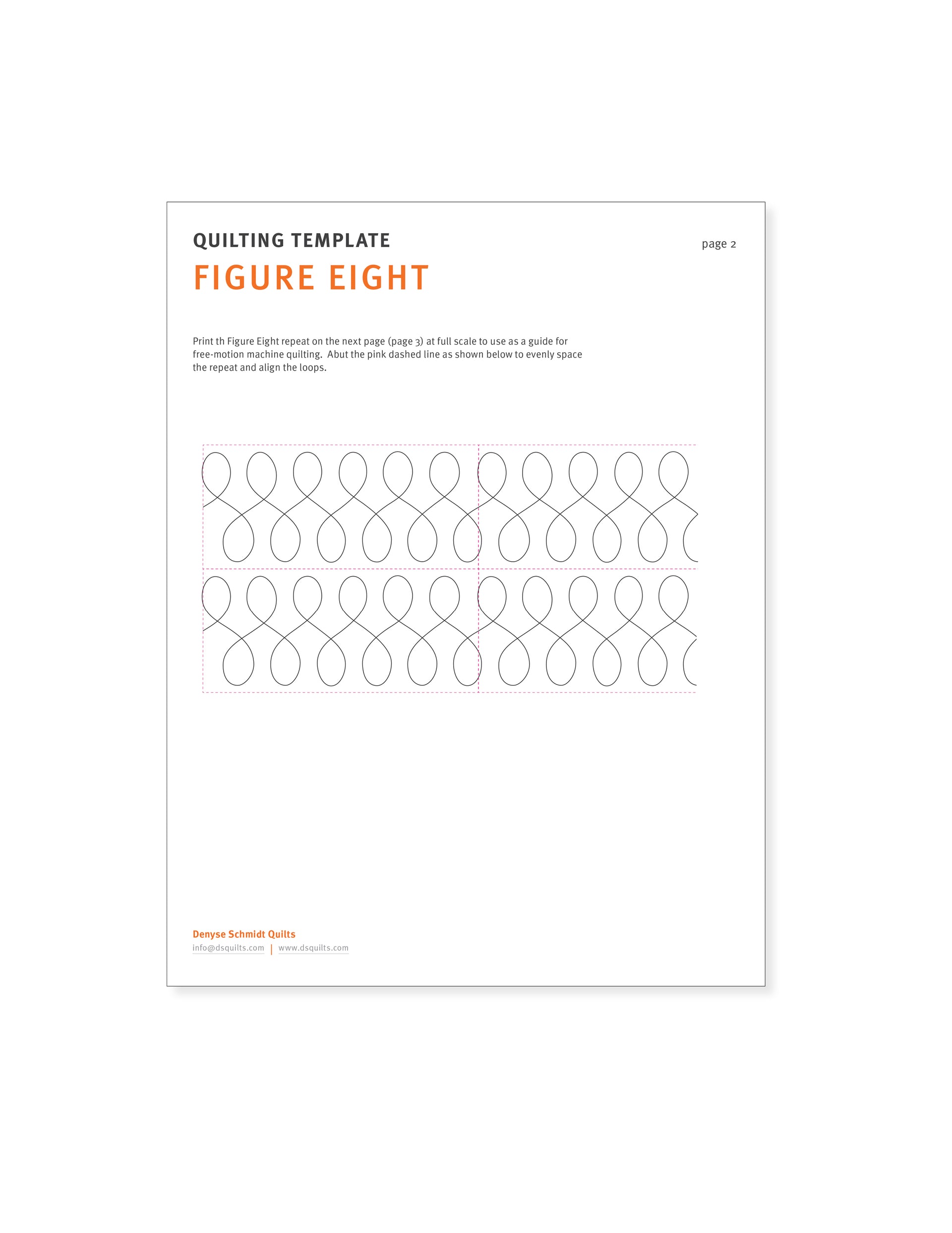 Figure-Eight quilting template – Denyse Schmidt Quilts